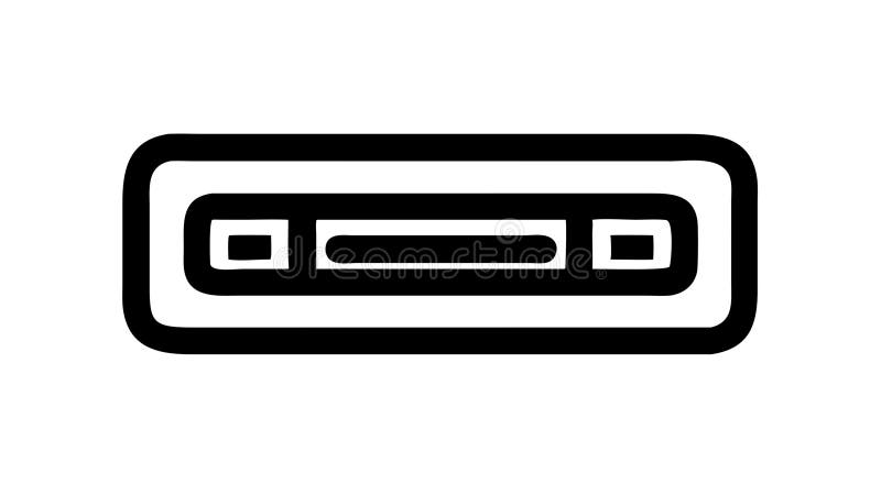 Horizontal USB Port Icon, Connectivity and Device Interface, Vector ...