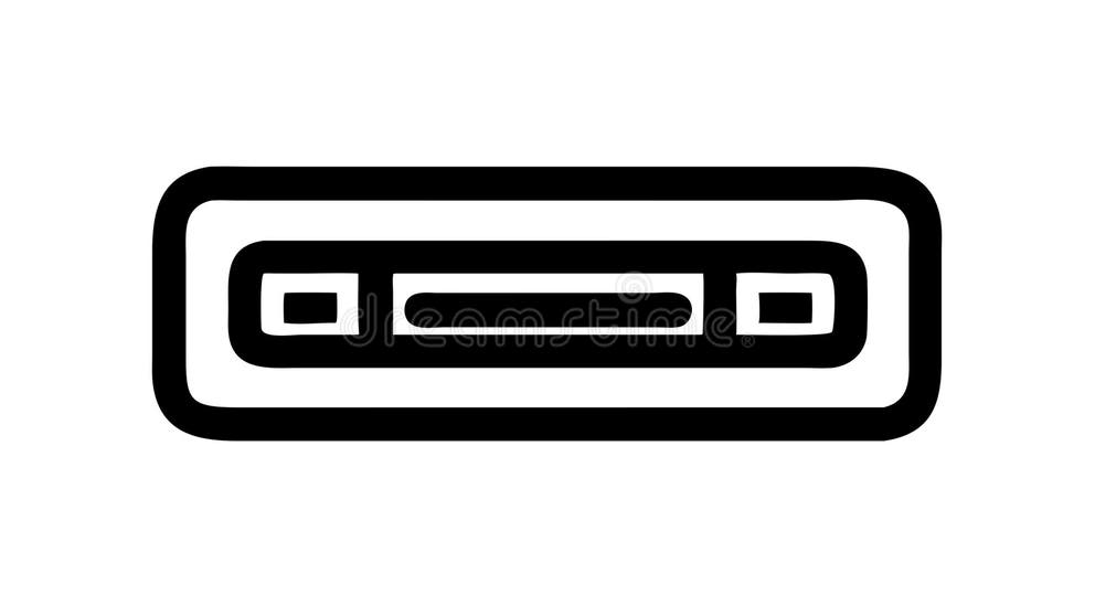 Horizontal USB Port Icon, Connectivity and Device Interface, Vector ...