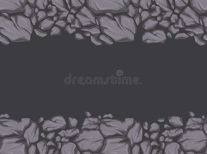 Horizontal Vector Card with Border Broken Stones and Copy Space ...