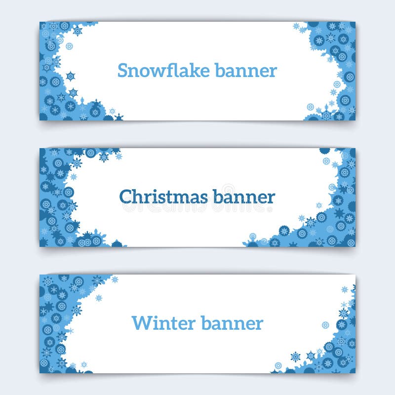 Horizontal Vector Web Banners on the Theme of Winter Stock Vector ...