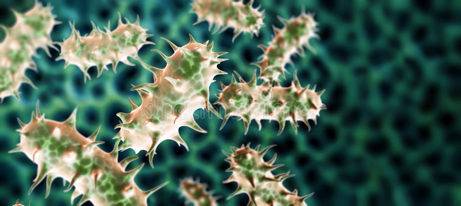 Horizontal or Vertical Banner with Pathogenic Bacterias and Viruses ...