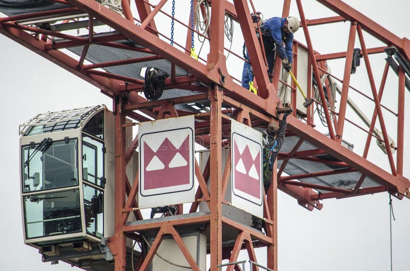 Horizontal and Vertical Section of a Tower Crane Editorial Photography ...