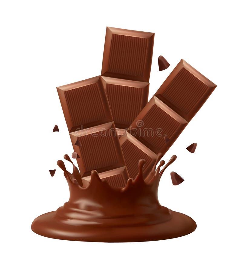 Horizontal and Vertical Splash of Chocolate, Cocoa or Coffee, Pieces of ...