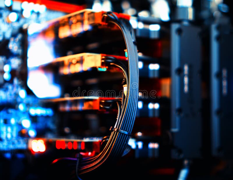 Horizontal Vibrant Video Cards Sli Bokeh Stock Image - Image of green ...