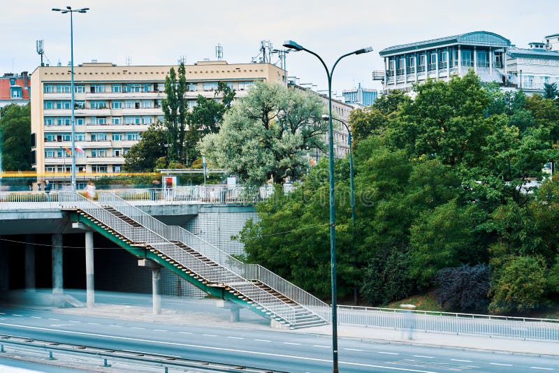 Horizontal View of the Big City Streets Stock Photo - Image of business ...