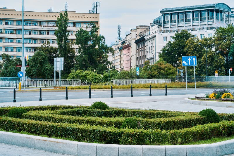 Horizontal View of the Big City Streets Stock Image - Image of center ...