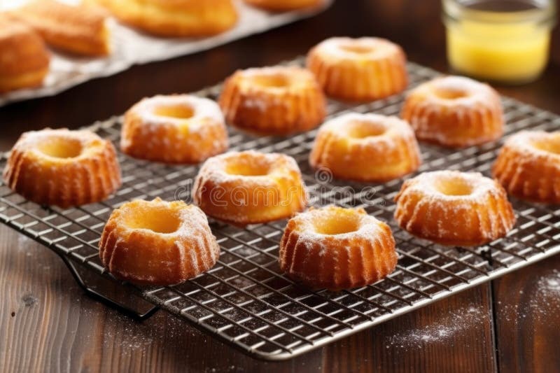 Horizontal View of Doughnuts on the Cooling Rack Stock Photo - Image of ...
