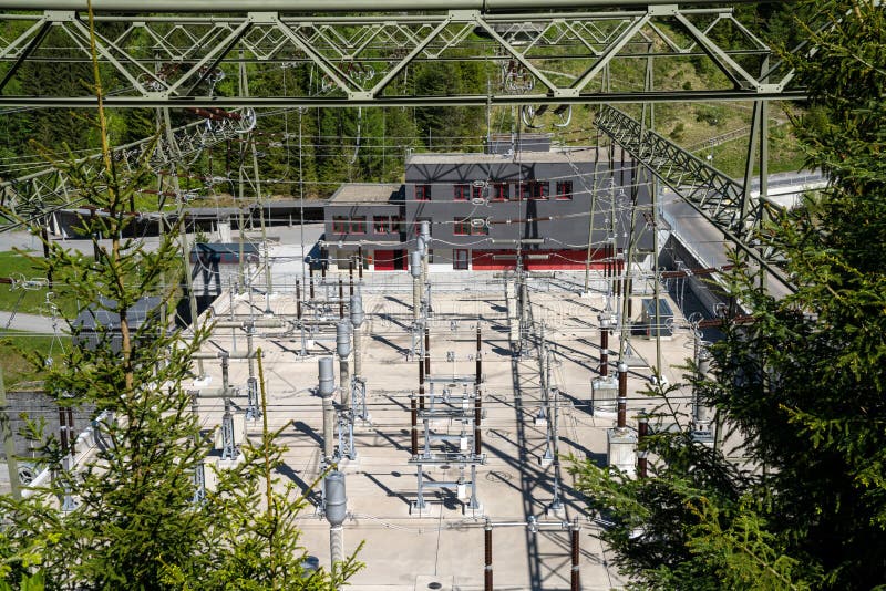 Horizontal View of an Electrical Power Substation in the Remote Valleys ...