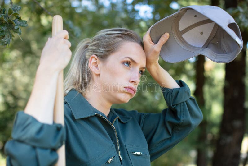 Horizontal View Exhausting Work in Garden Stock Image - Image of soil ...