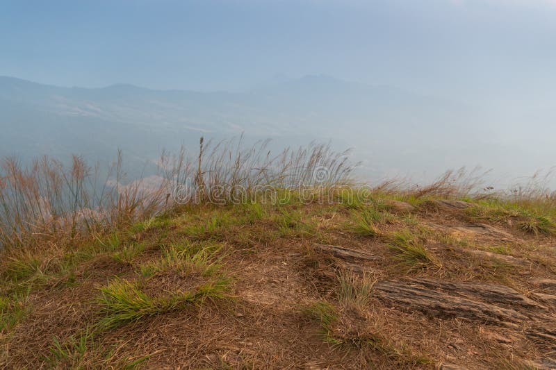 Horizontal View of Ground on the Edge of the Mountain Cliff. Stock ...