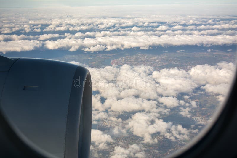Horizontal View of the Landscape Viewed from an Airplane Stock Photo ...