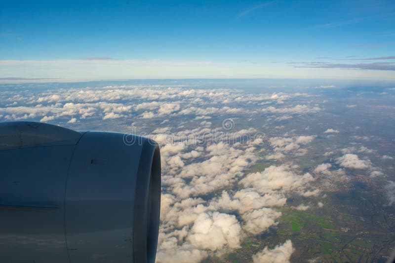 Horizontal View of the Landscape Viewed from an Airplane Stock Image ...