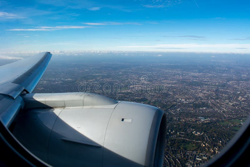 Horizontal View of the Landscape Viewed from an Airplane Stock Photo ...