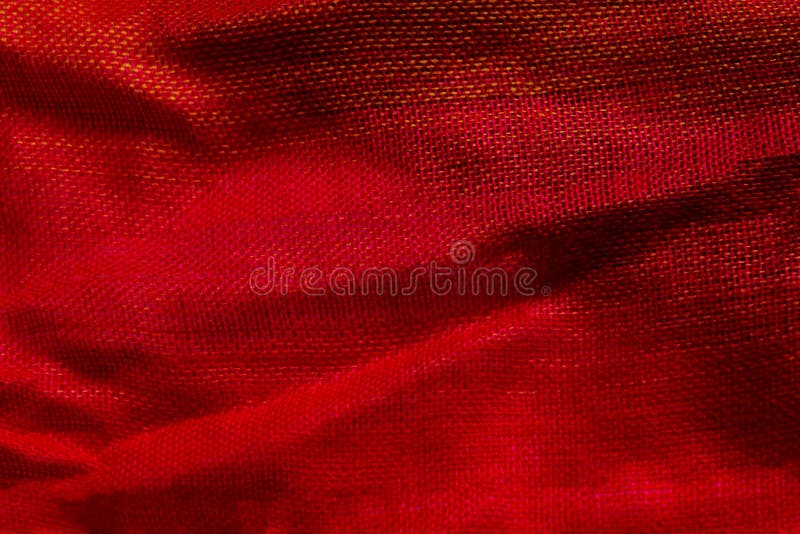 Horizontal View of Red Fabric Texture Background. Red Color Textile ...