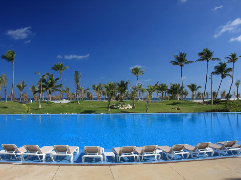 Horizontal View of Resort and Chairs Stock Photo - Image of resort ...