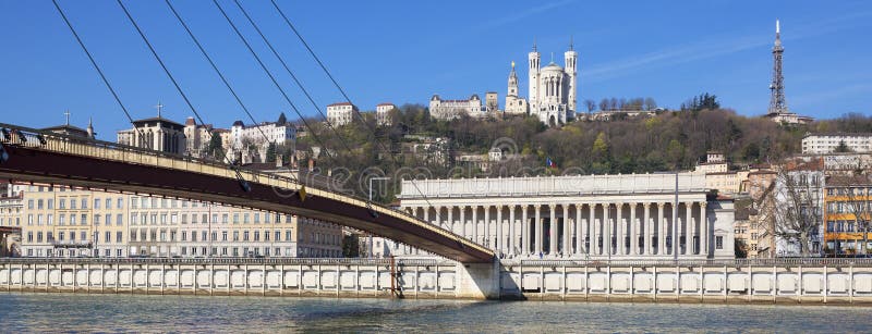Horizontal View of Saone River at Lyon Stock Photo - Image of cityscape ...