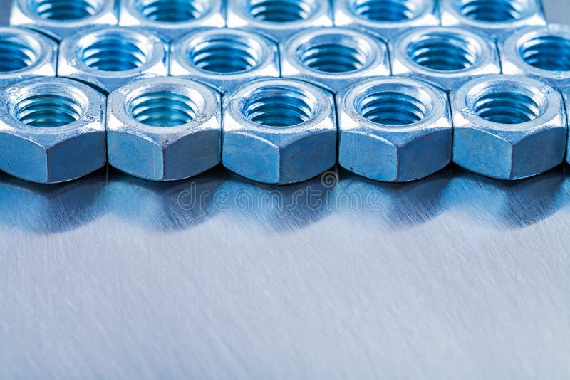 Horizontal View of Stainless Nuts on Stock Image - Image of adjusting ...