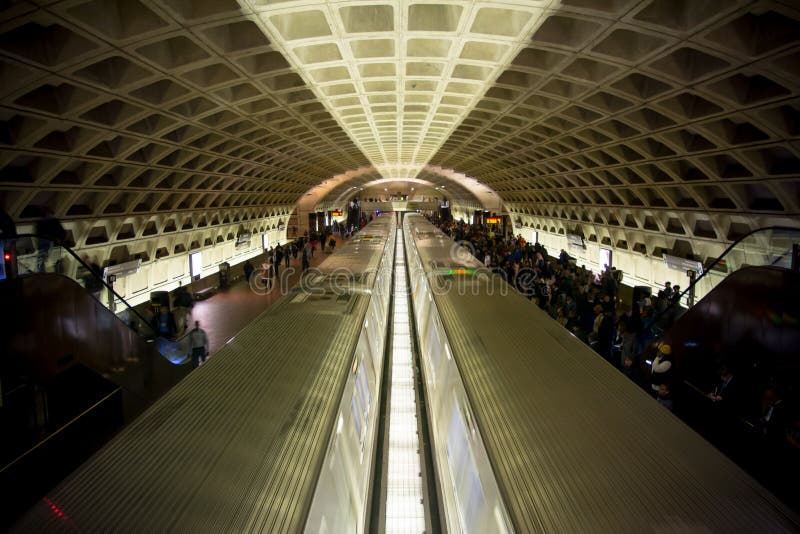 Horizontal View of the Washington Underground Stock Image - Image of ...