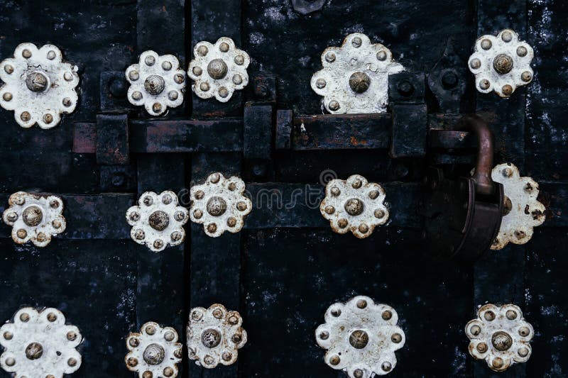 Horizontal Vintage Antique Door Gate Lock Stock Image - Image of ...