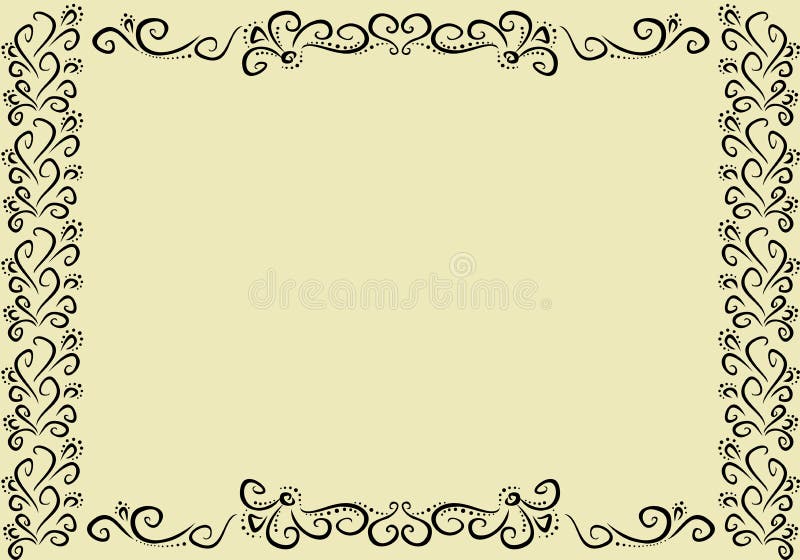 Horizontal vintage frame stock vector. Illustration of fashion - 36628923