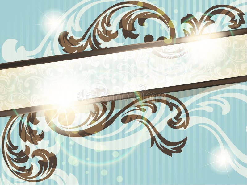 French Retro Banner in Green Stock Vector - Illustration of artistic ...