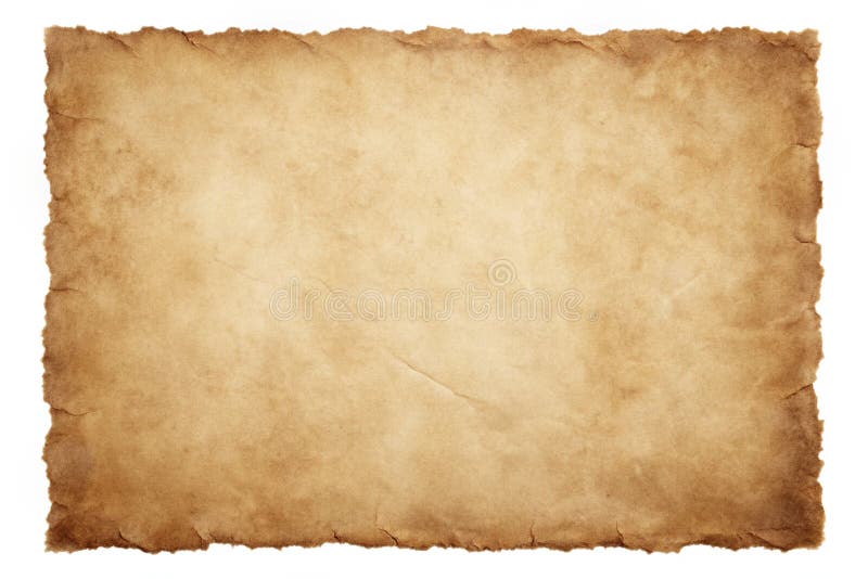 Horizontal Vintage Paper or Parchment Isolated on White Stock ...