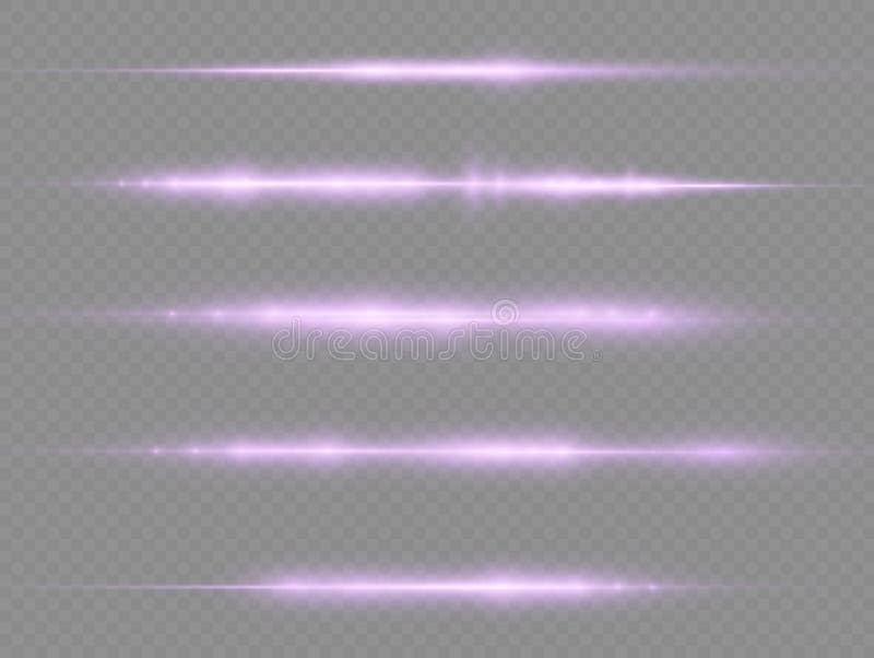 Violet Light Rays, Flash Purple Horizontal Line Stock Vector ...