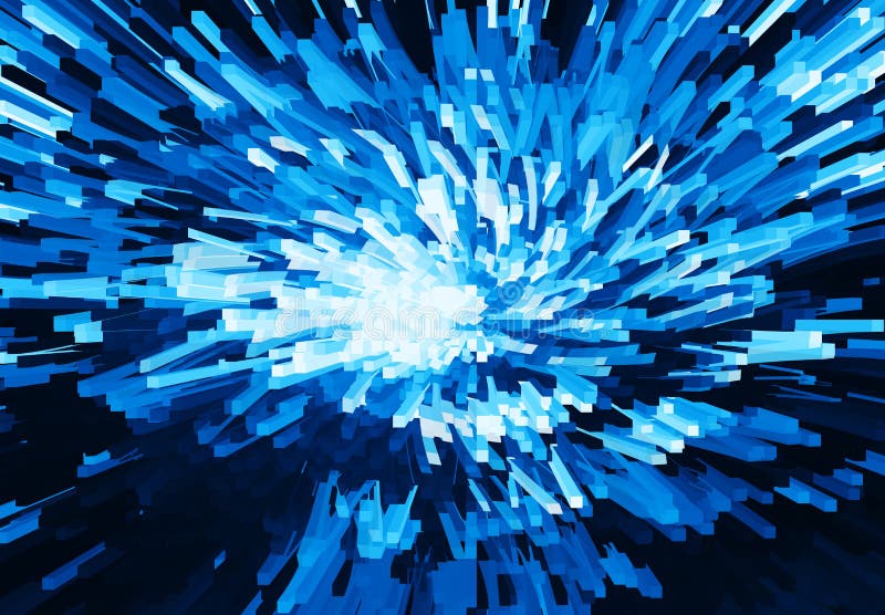 Horizontal Vivid Blue Cube Pixel Explosion Twirl Stock Illustration ... Horizontal Vivid Blue Cube Pixel Explosion Twirl Stock Illustration ...