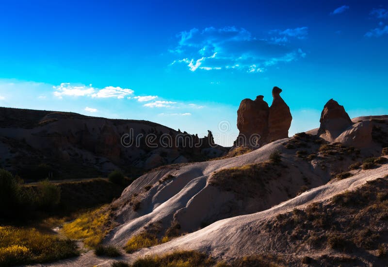 Horizontal Vivid Turkish Mountain Hills Landscape Stock Image - Image ...