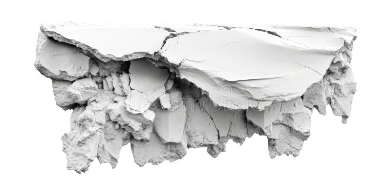 Horizontal Wall Debris with Cracked Concrete Texture Isolated on ...