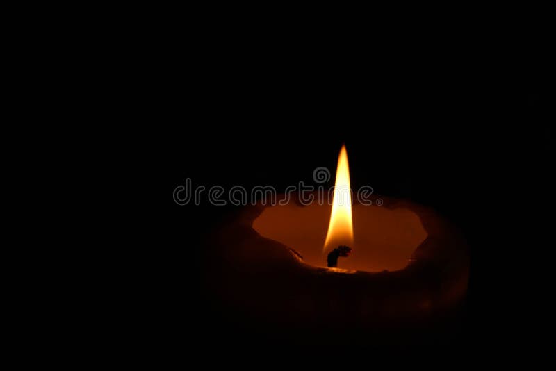 Horizontal Wallpaper Background Burning Candle in the Dark Close Up ...