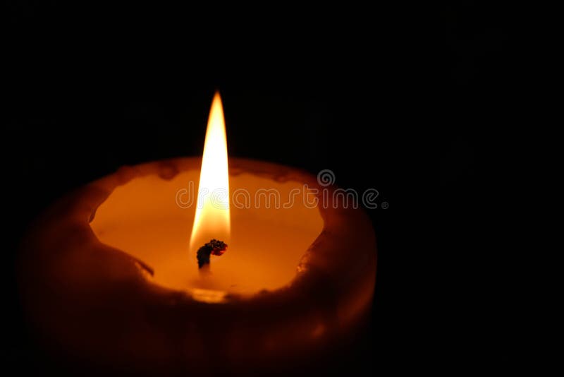 Horizontal Wallpaper Background Burning Candle in the Dark Close Up ...