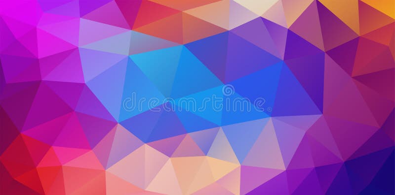 Horizontal Wallpaper. Bright Colored Triangles Background Stock Vector ...