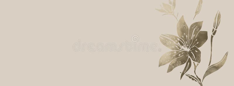 Horizontal Watercolour Flower Banner in Jpeg Format Stock Illustration ...