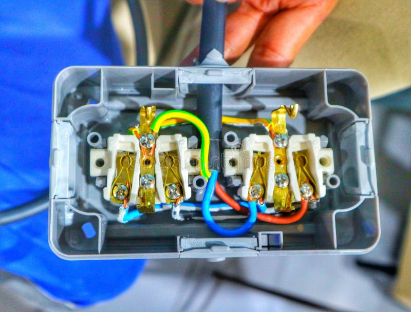 Horizontal Waterproof Cover 2-hole Socket Terminal Which is Being ...