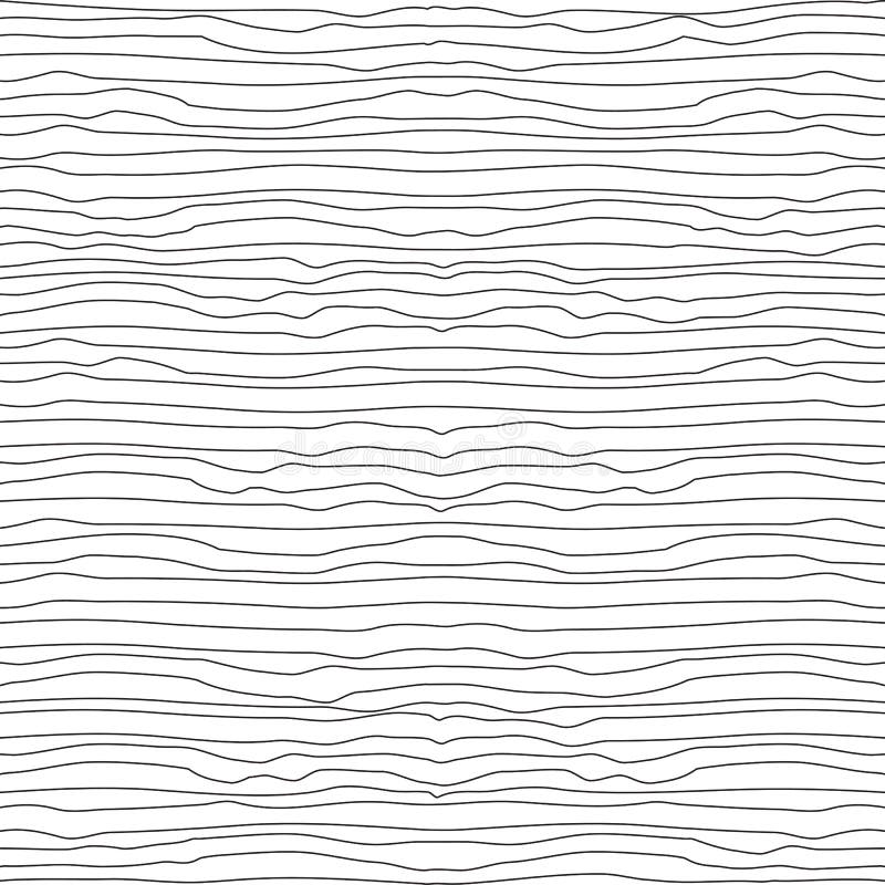 Horizontal Waved Thin Uneven Lines Seamless Pattern Stock Vector ...