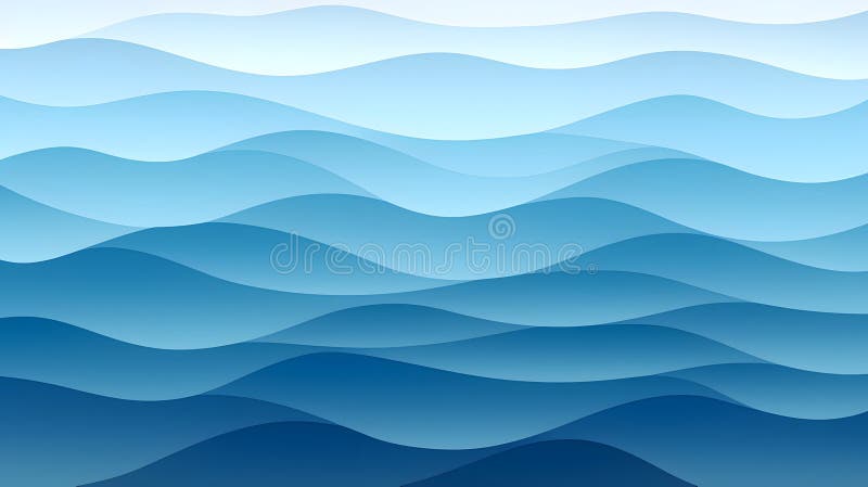 Simple Smooth Horizontal Blue Gradient Waves Stock Illustration ...