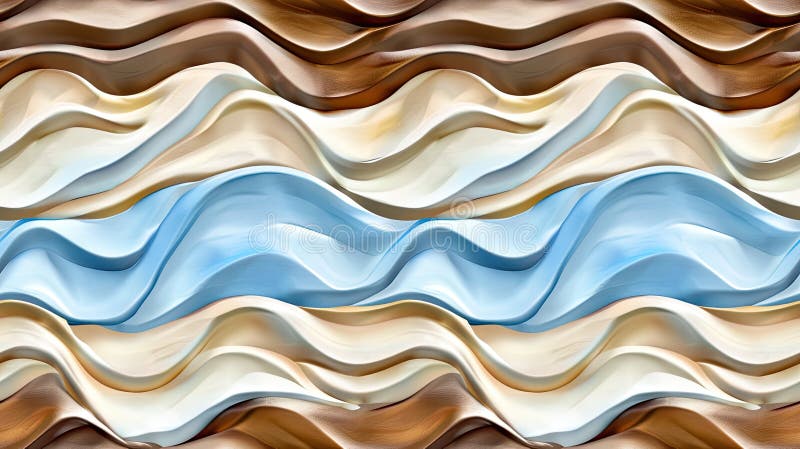Horizontal Waves in Shades of Light Blue, Dark Amber, and Eggshell ...