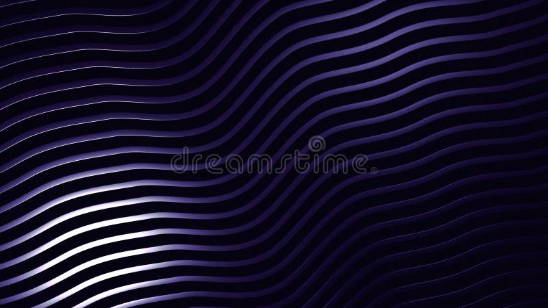 Horizontal Waving Flowing Metal Abstract Lines on Dark Background ...