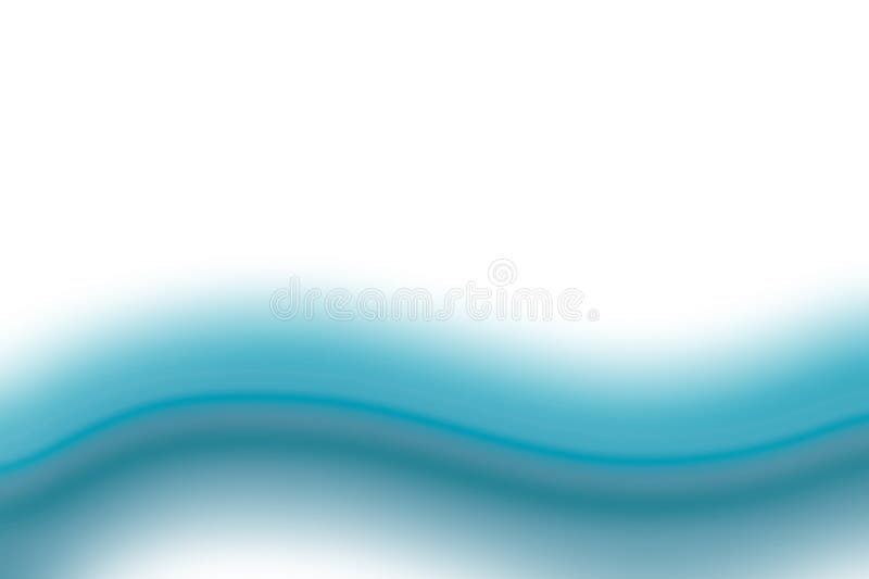 Horizontal Wavy Line in Blue Color on a White Background. Wave Has Soft ...