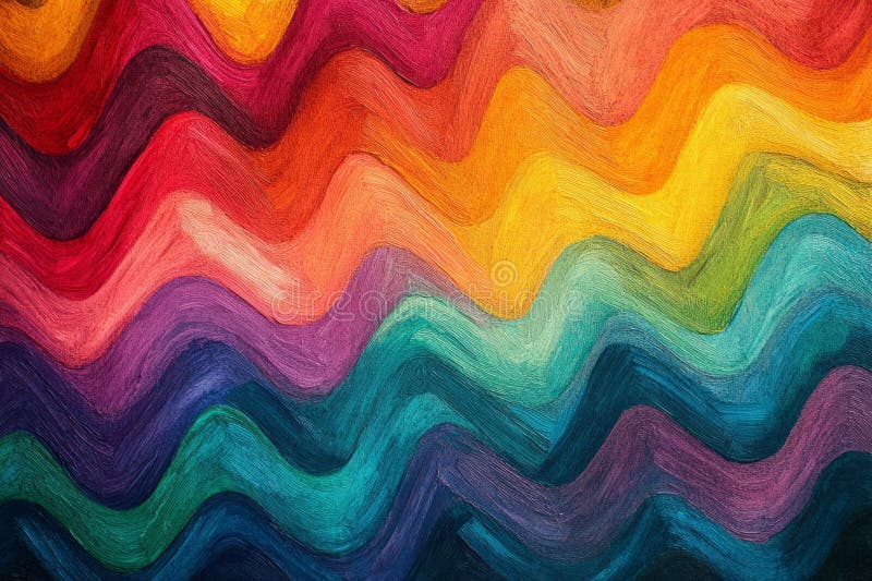 Horizontal Wavy Stripes Form a Vibrant Rainbow Pattern, Showcasing a ...