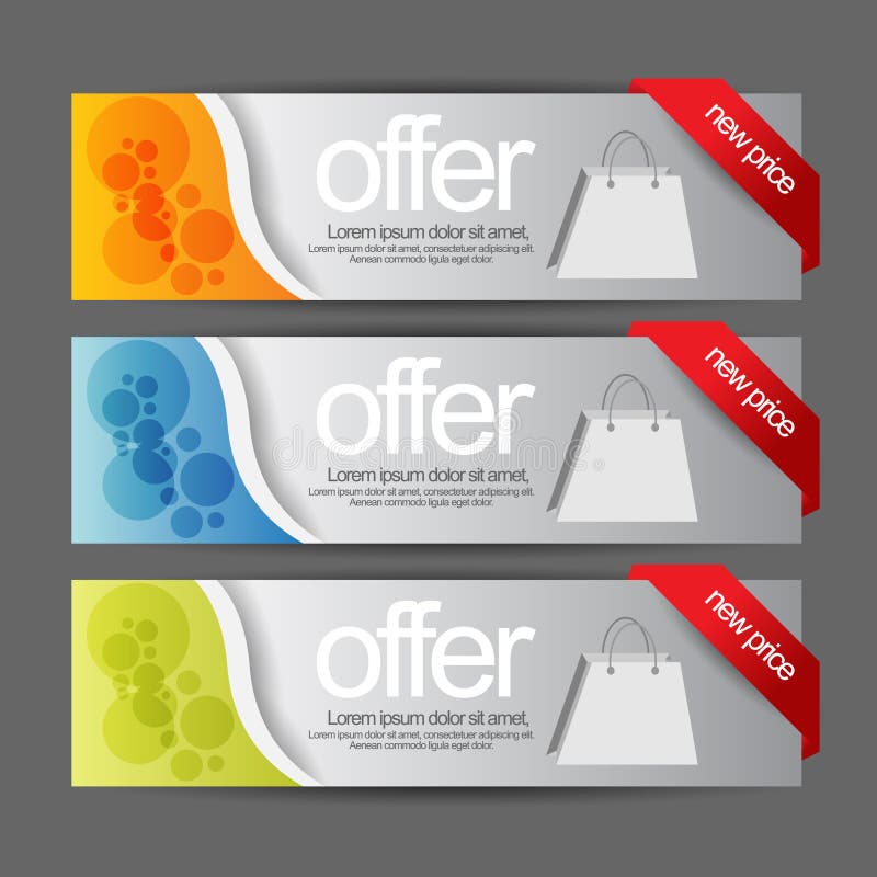 Horizontal Web Banner Template Stock Vector - Illustration of ...