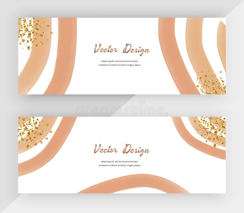 Horizontal Web Banners with Freehand Boho Rainbow and Gold Glitter ...