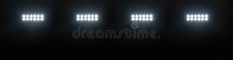 Horizontal Wide View of Stadium Lights at Night Background Stock Image ...