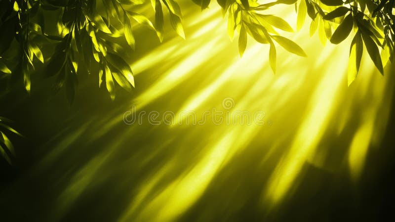 Horizontal, Widescreen Display of Yellow and Green Blurred Motion in a ...