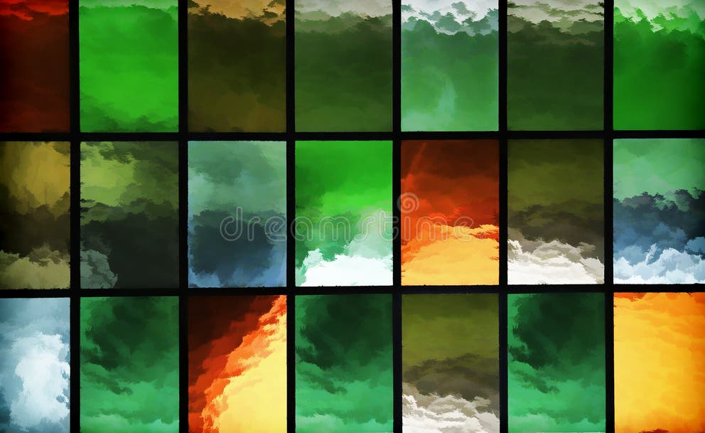 Horizontal Windows Mosaic Illustration Background Stock Illustration ...