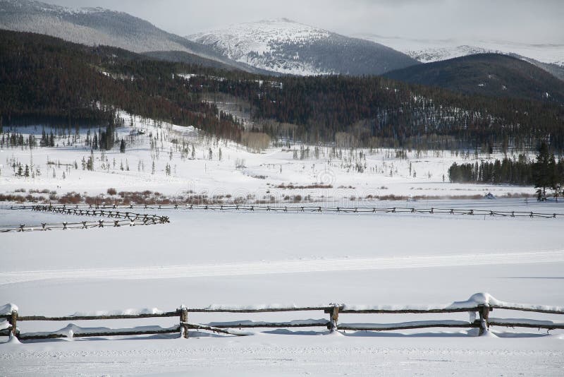 Horizontal Winter Mountain View of Winter Park, Colorado. Stock Image ...