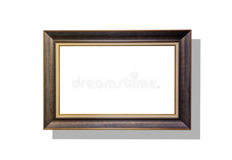 Horizontal Wooden Picture or Painting Frame and White Background Stock ...