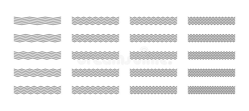 Horizontal Zigzag Lines Creating Modern Corrugated or Textured Effect. Vector Corrugated Wave ...