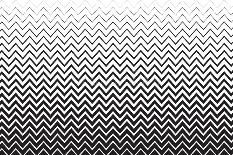 Horizontal Zigzag Lines of Different Thicknesses. Background with Black ...